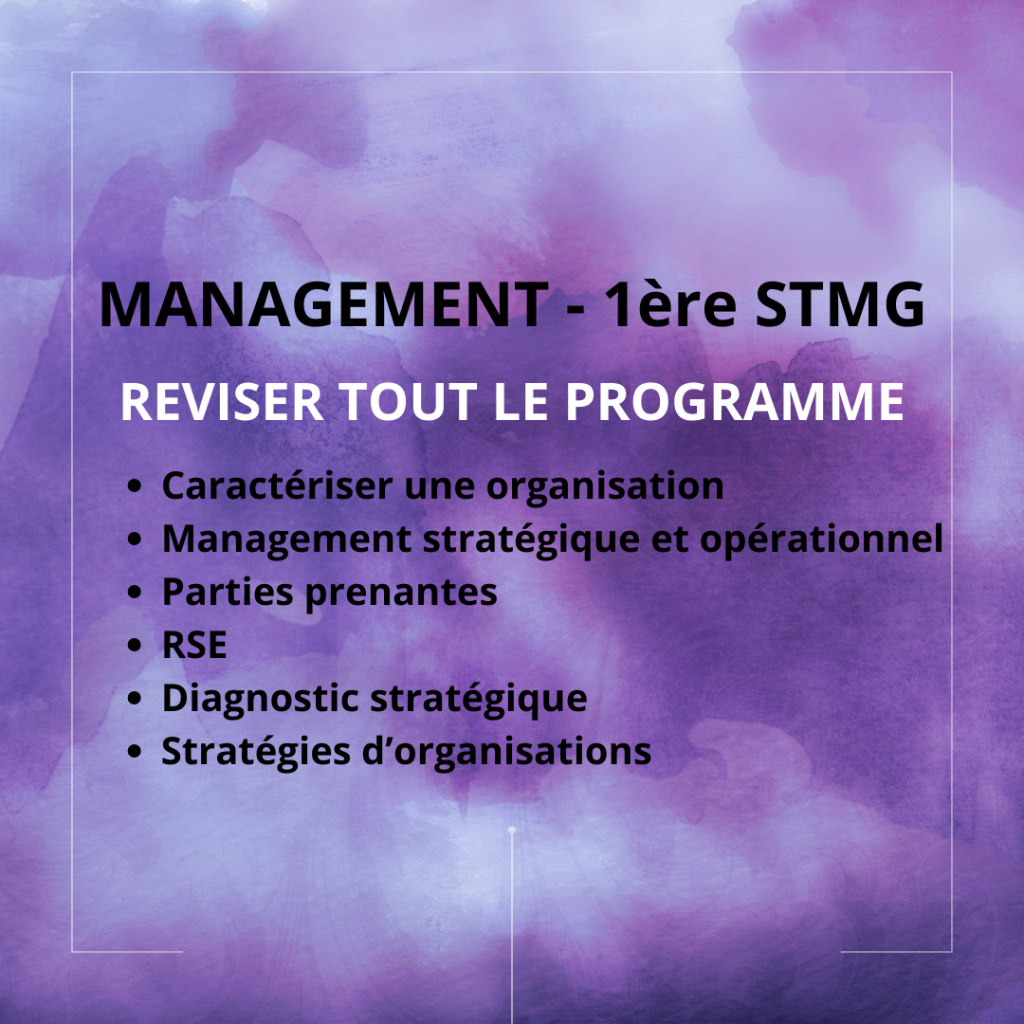 Bac STMG : Fiche de Révision Complète en Management (Première ...